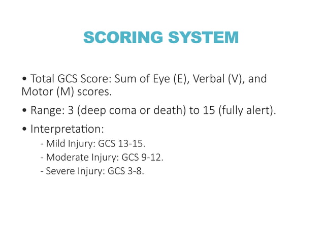 Glasgow Coma Scale (GCS) Presentation... | PPTX