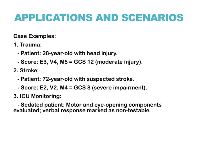 Glasgow Coma Scale (GCS) Presentation... | PPTX