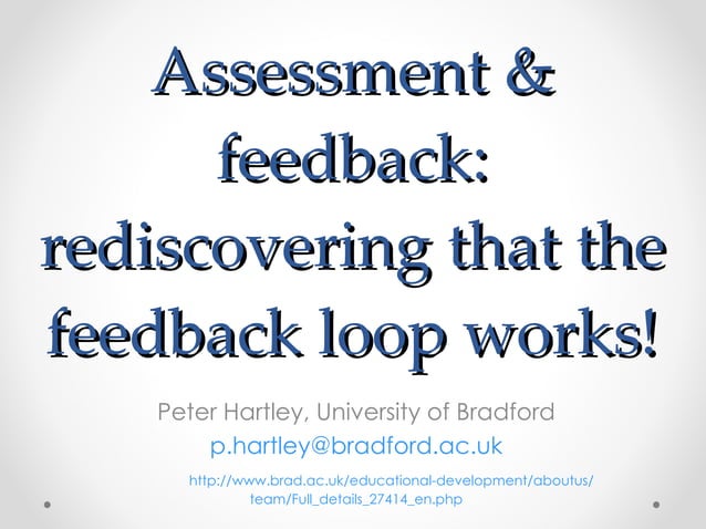 Closing the feedback loop | PPT