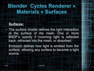 DrTAD BLENDER CYCLES Tutorial – Glass Material BSDF + Reducing Noise | PPT