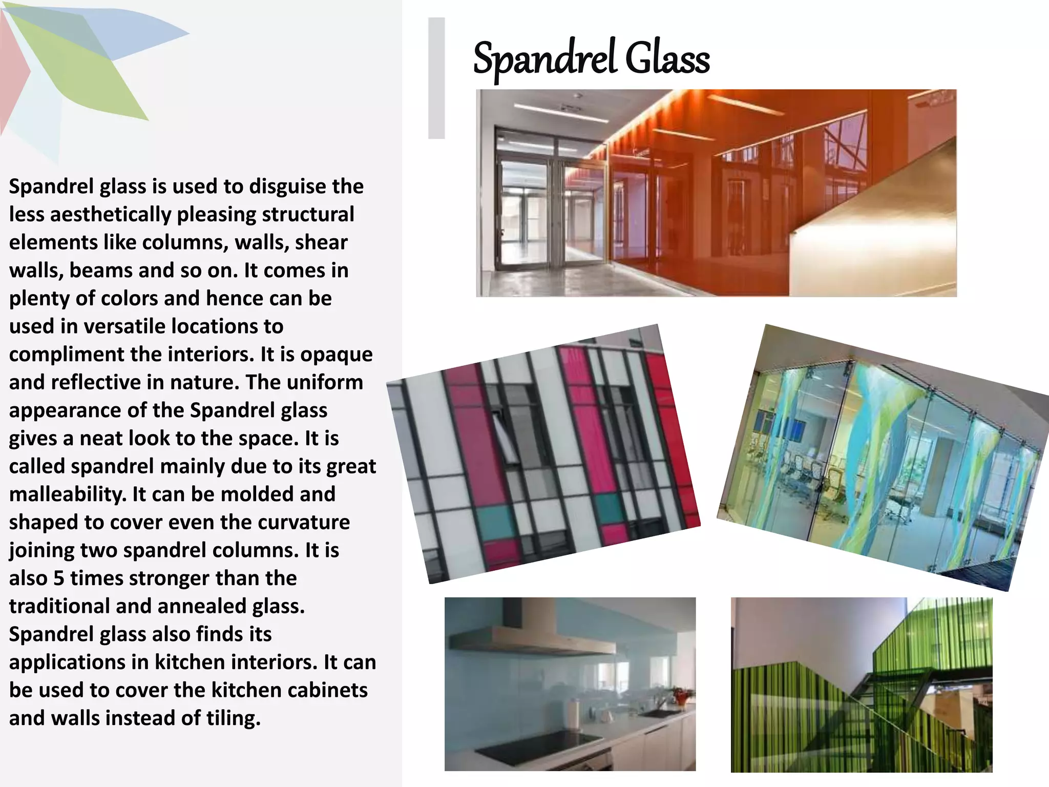 material use in interior :Glass (types and uses) | PPTX