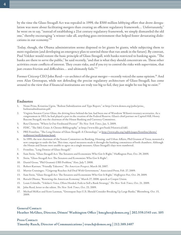 A Brief History of the Glass-Steagall Act