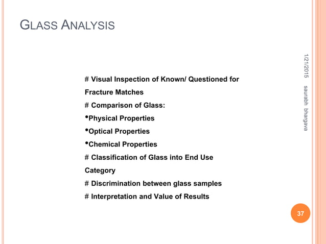 Glass analysis | PPTX