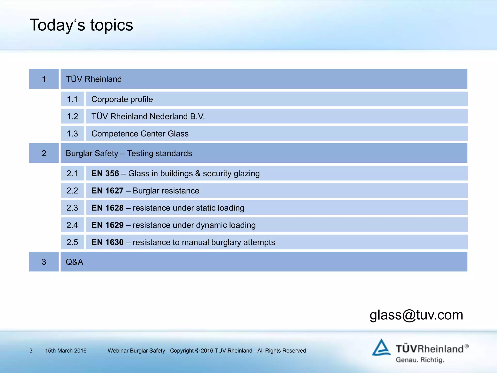 Glass and burglar safety webinar | PPT