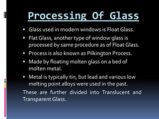 Glass | PPTX | Chemistry | Science