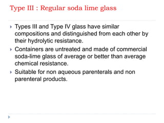 Glass as a packaging material | PPTX