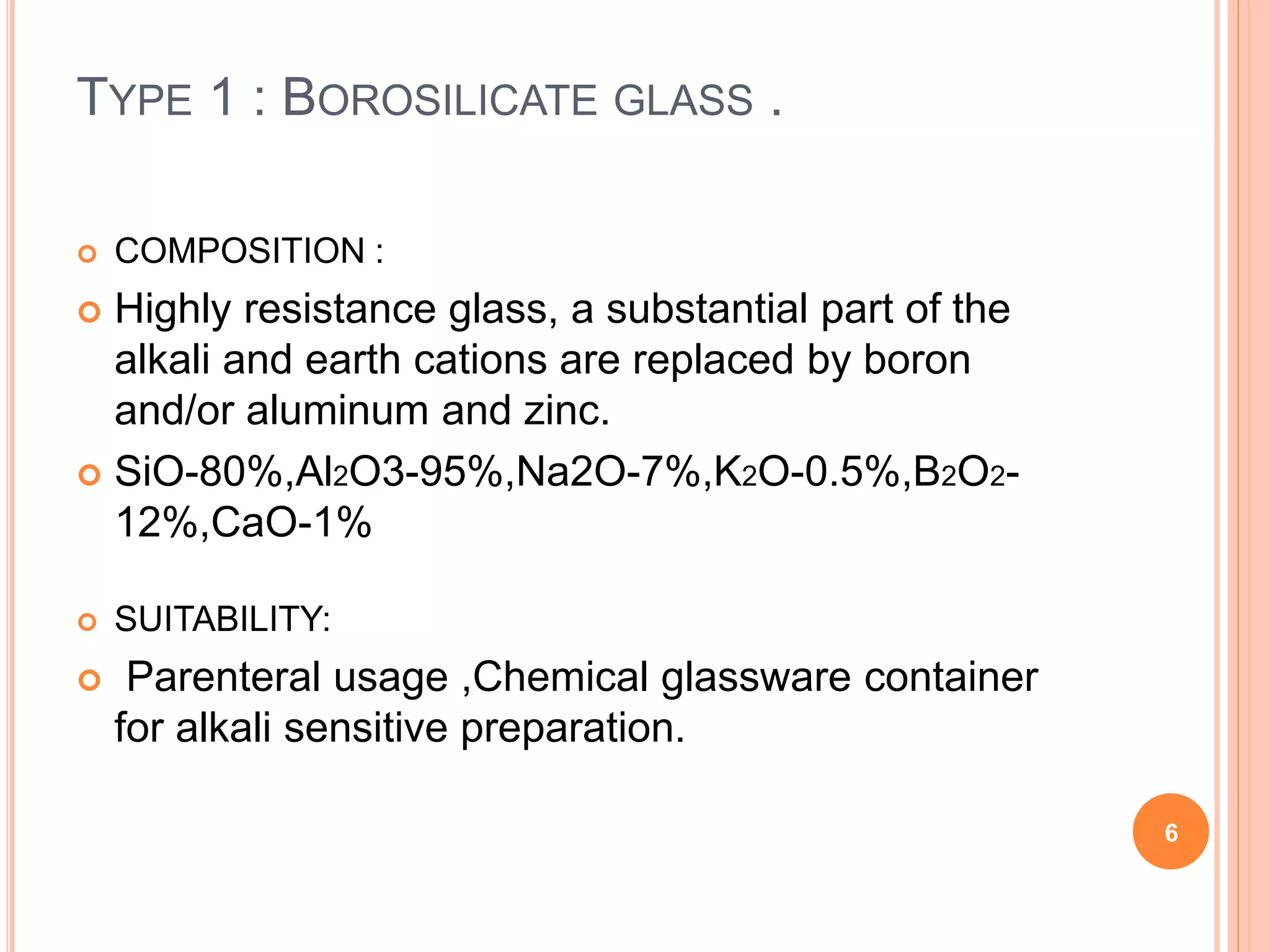 Glass as a packaging material in pharmaceutical packaging | PPTX