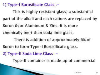 Glass as packaging materials | PPTX