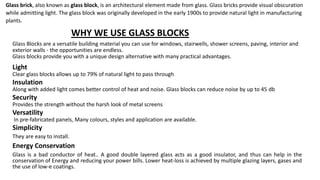 Glass blocks | PPTX