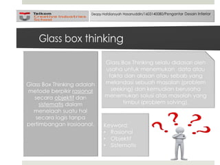 Glass box thinking, as design thinking method | PPTX