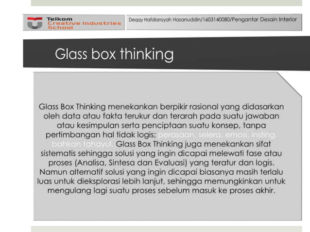 Glass box thinking, as design thinking method | PPTX