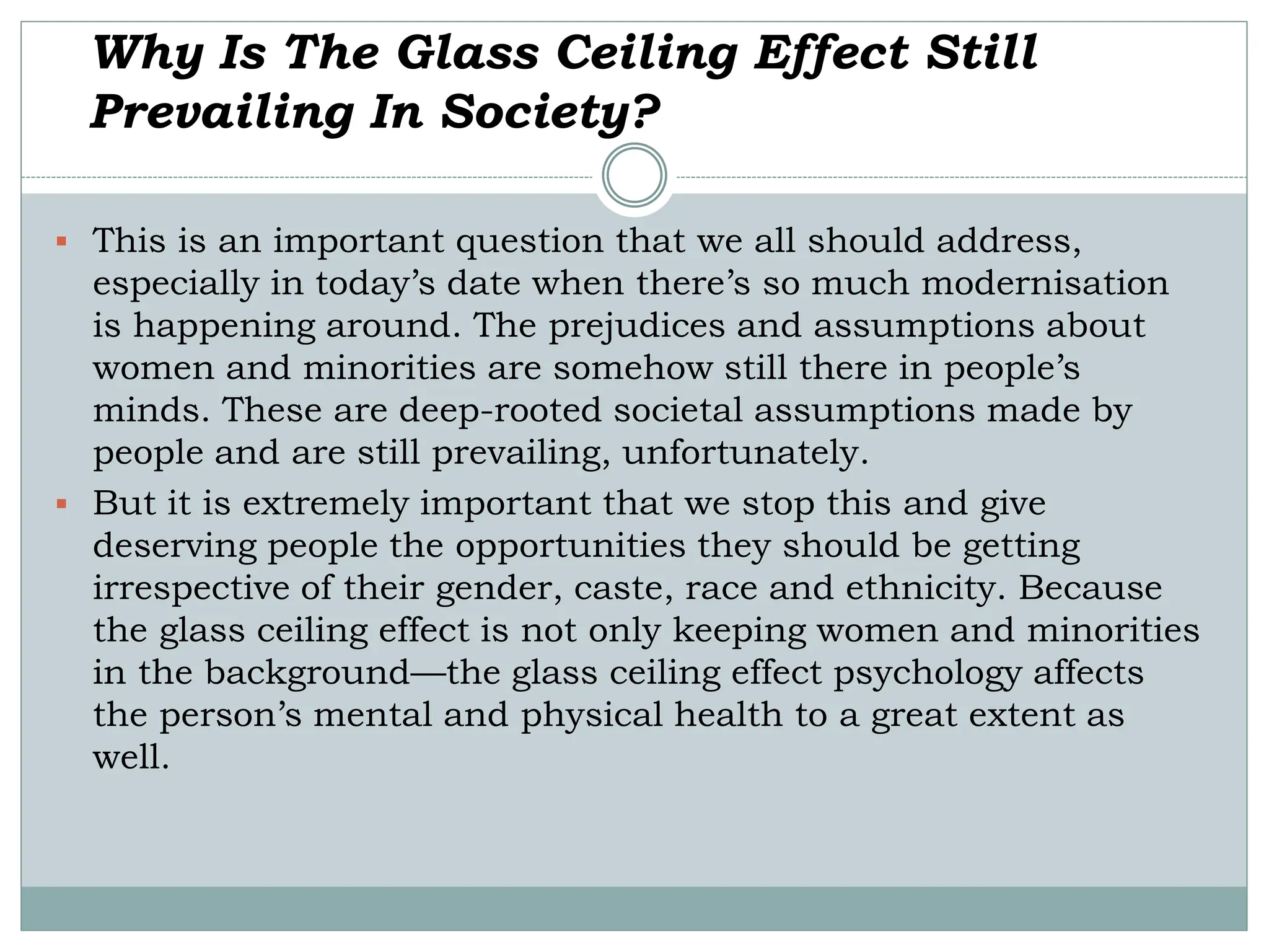 Presentation on Glass Ceiling (Human Resource Topic) | PPTX