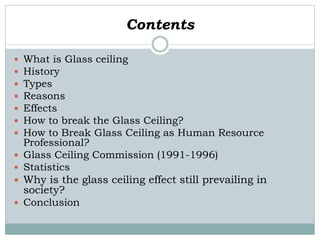 Presentation on Glass Ceiling (Human Resource Topic) | PPTX