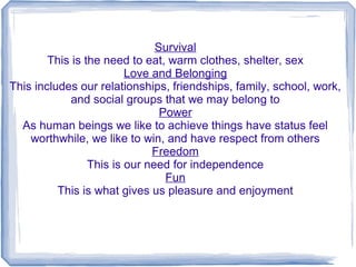 Glasser presentation 2 william glasser reality therapy and choice ...