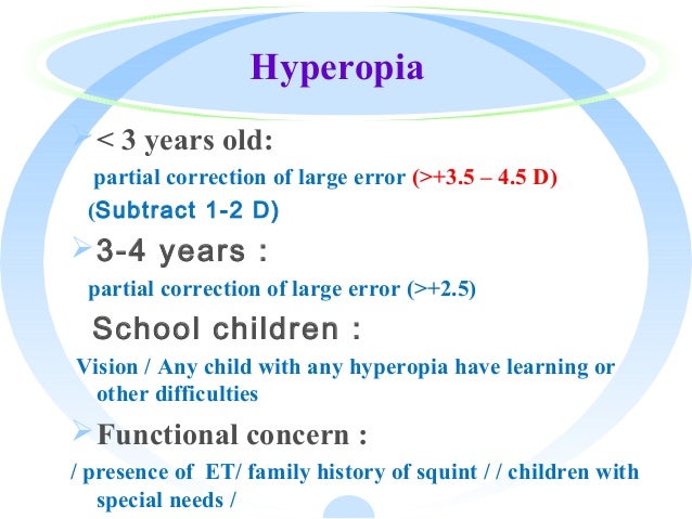 Glasses prescription in children