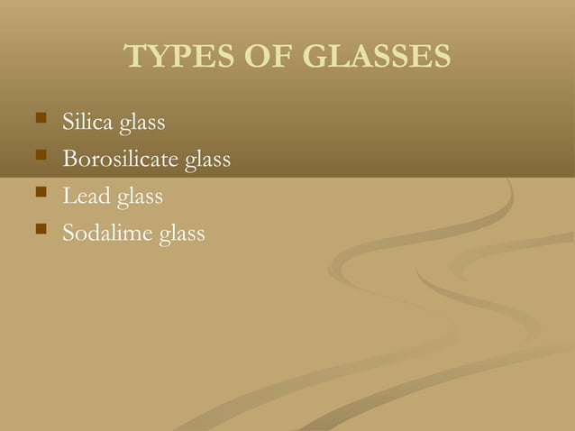 Glasses structures, properties and applications | PPT | Chemistry | Science