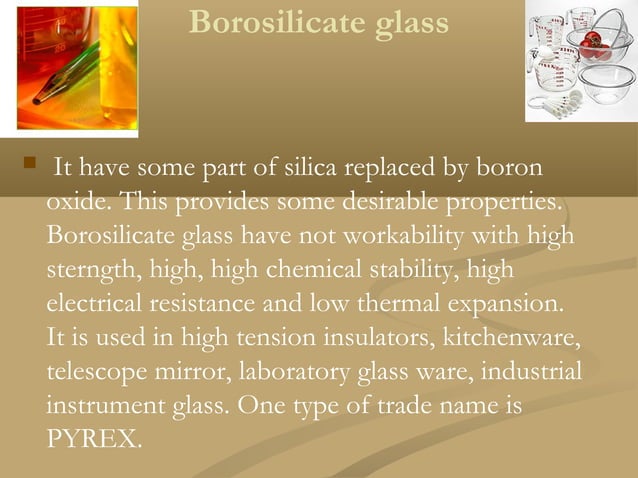 Glasses structures, properties and applications | PPT | Chemistry | Science