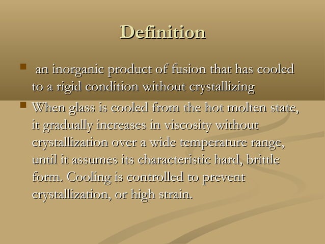 Glasses structures, properties and applications | PPT | Chemistry | Science