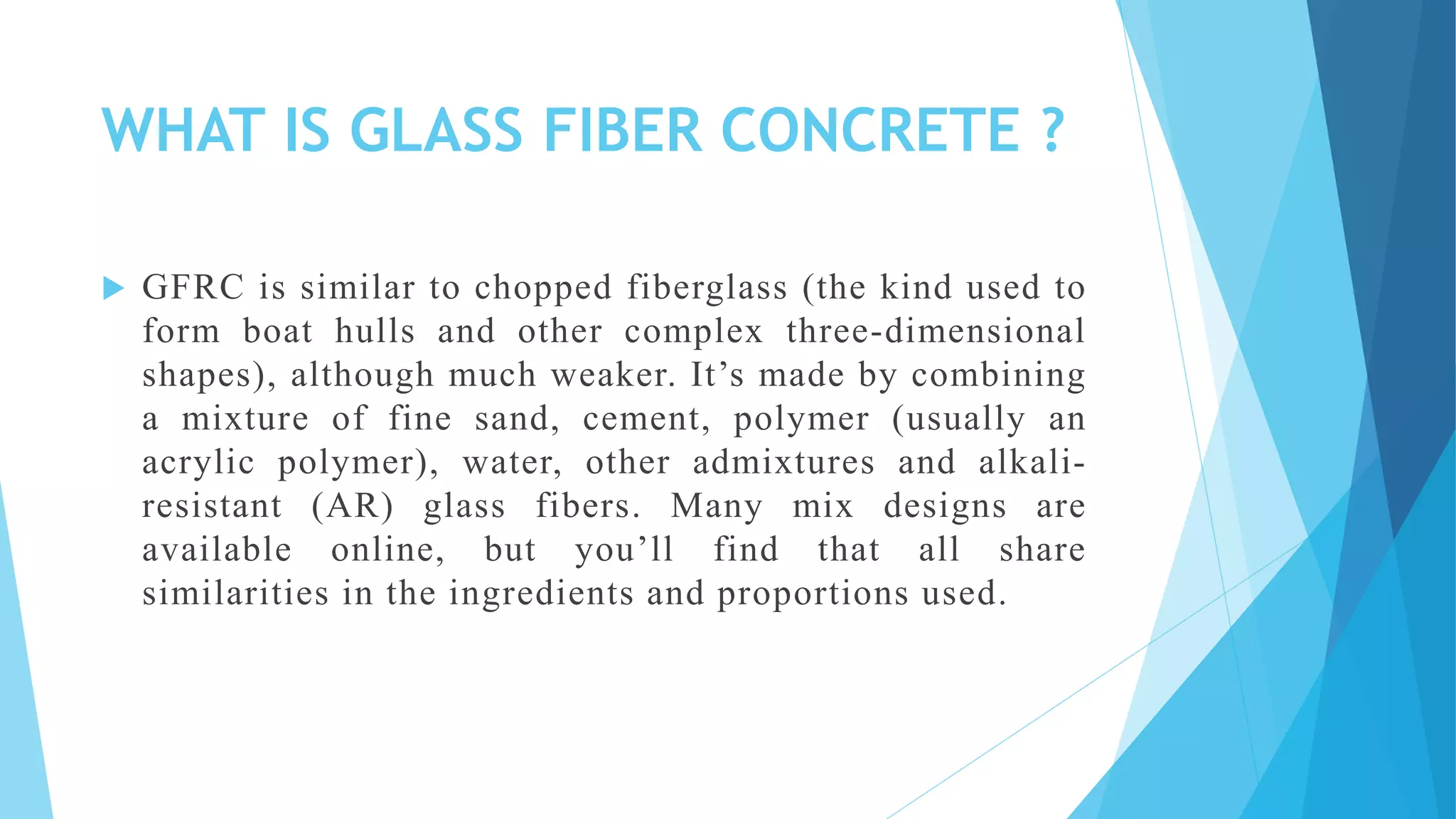 Glass fiber reinforced concrete | PPTX