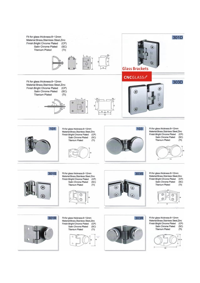 Glass Hardware:Glass Brackets and Glass Hinge | PDF