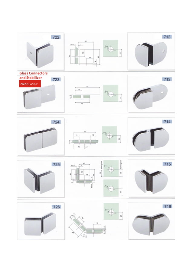 Glass Hardware Glass Connectors and Stabilizers