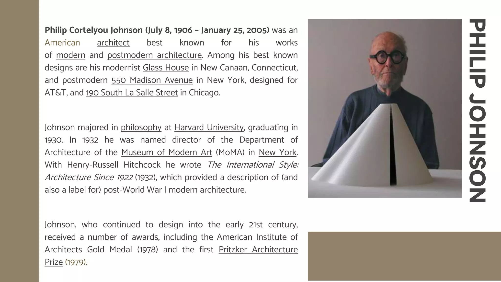 Tangible and Intangible Architecture |Glass House| Semester II | | PPTX