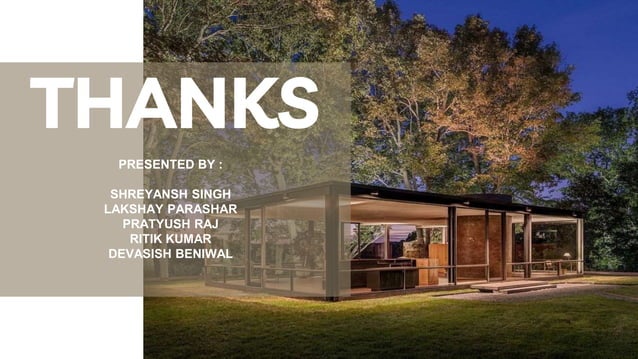 Tangible and Intangible Architecture |Glass House| Semester II | | PPTX ...