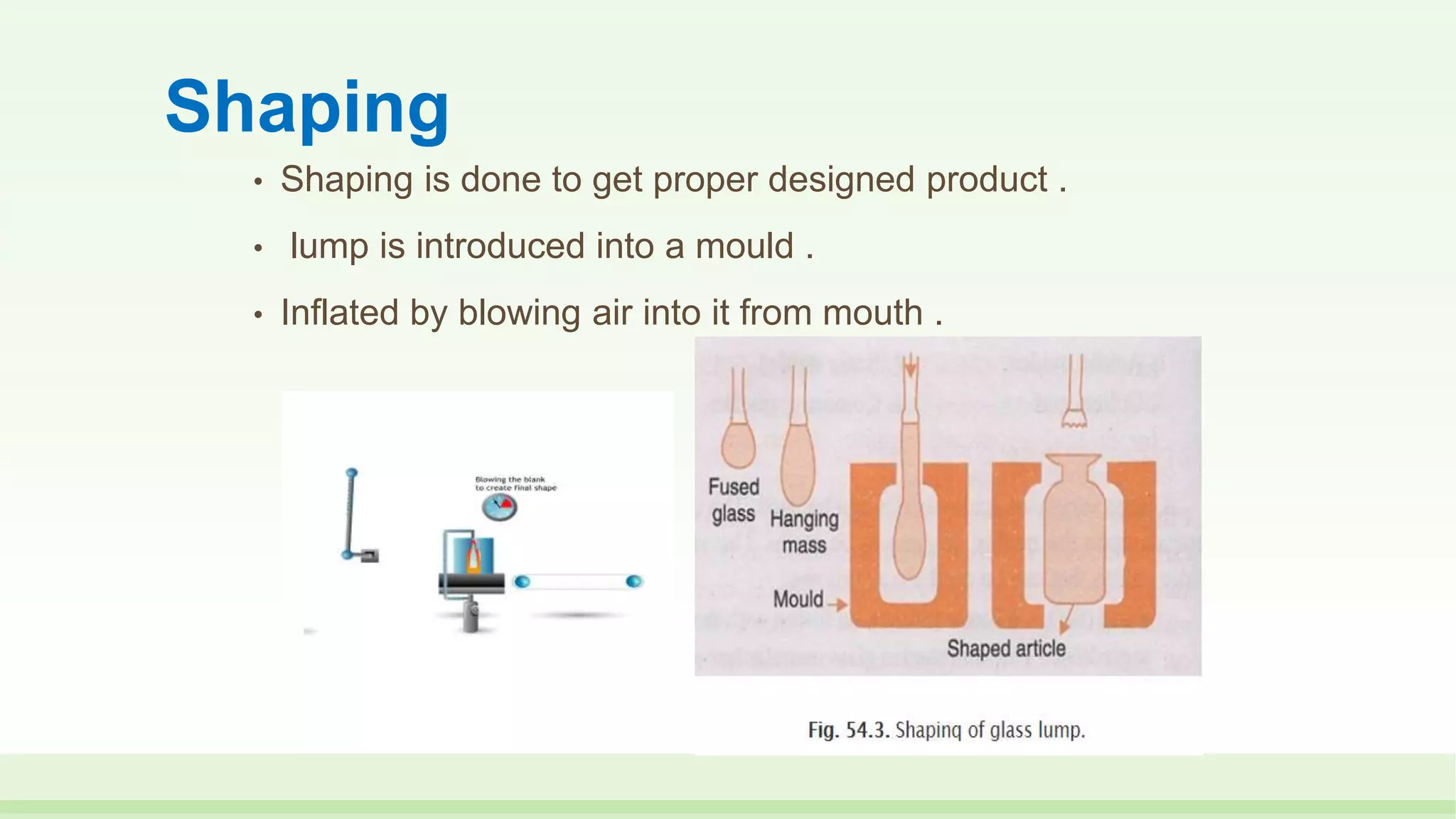 Glass industry.The following steps are used for the manufacture process ...