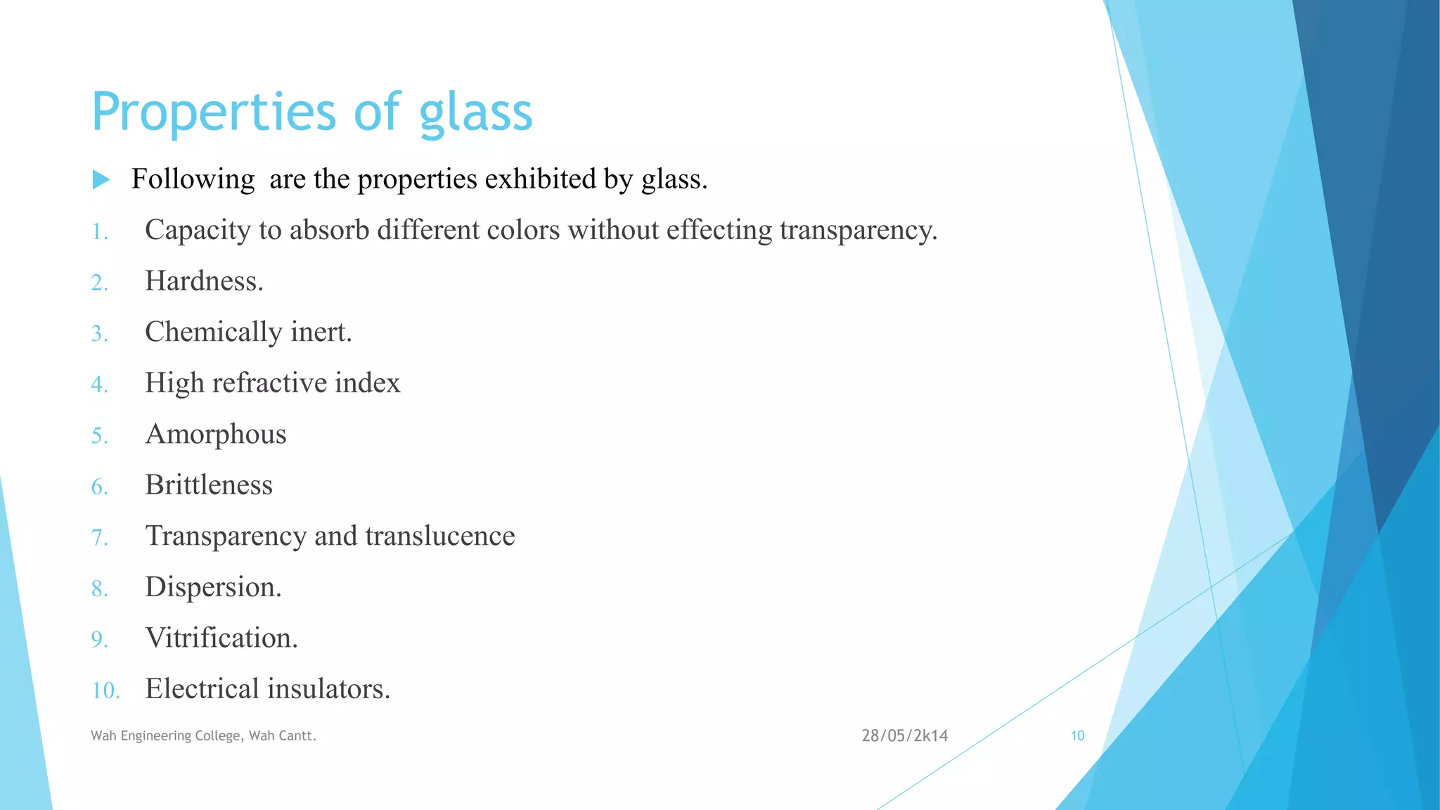 Glass industry presentation | PPTX