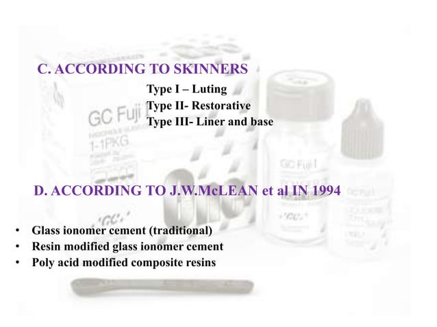 Glass ionomer cement | PPTX | Dental Health | Diseases and Conditions