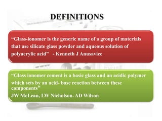 Types of gic cement store