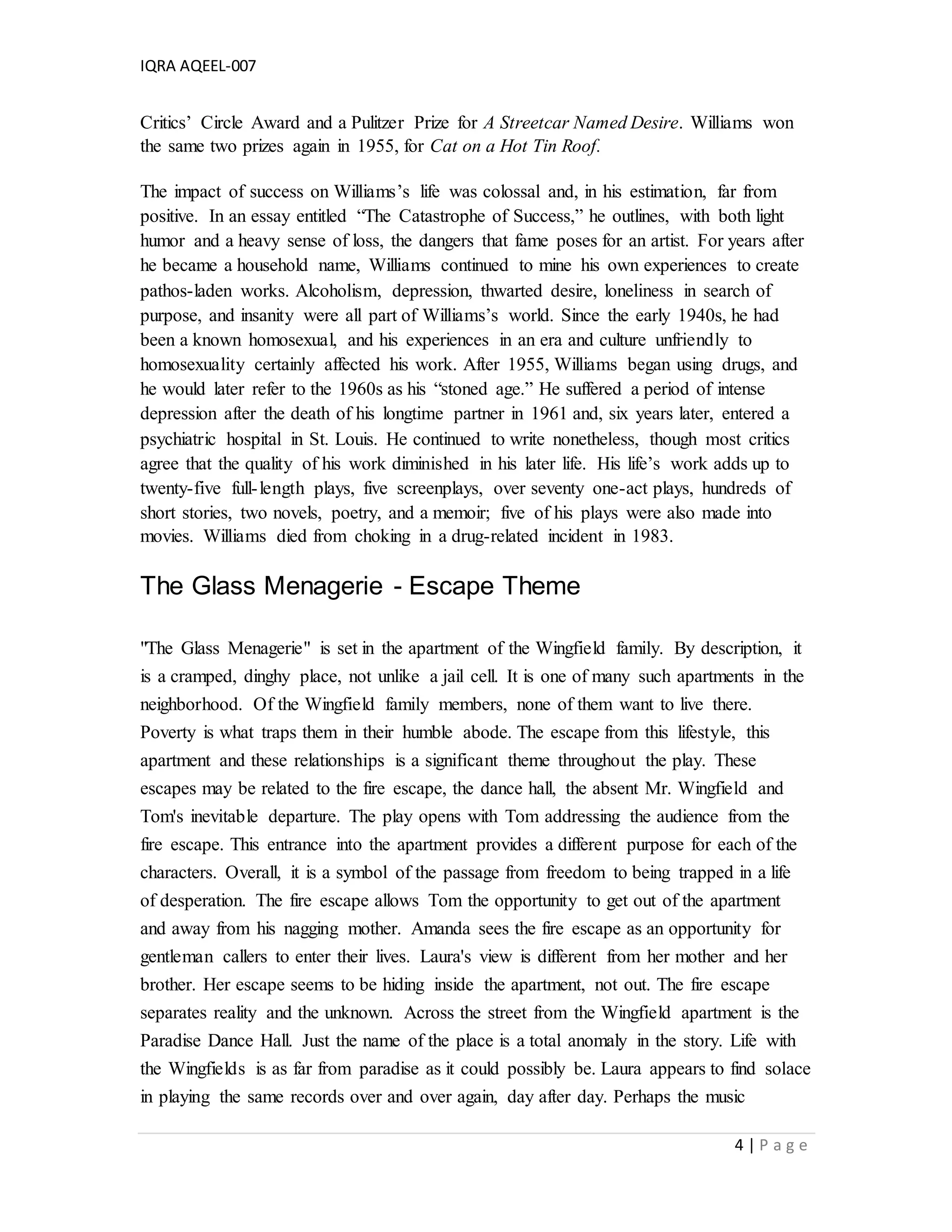 The Glass menagerie | PDF