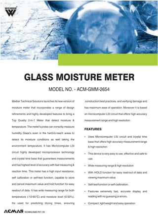 Glass Moisture Meter by ACMAS Technologies Pvt Ltd. | PDF