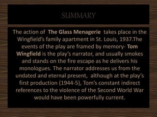 Glass nenagerie compelete play by Tennessee Williams | PPT