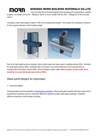 Glass panel design for skyscrapers glass facade | PDF