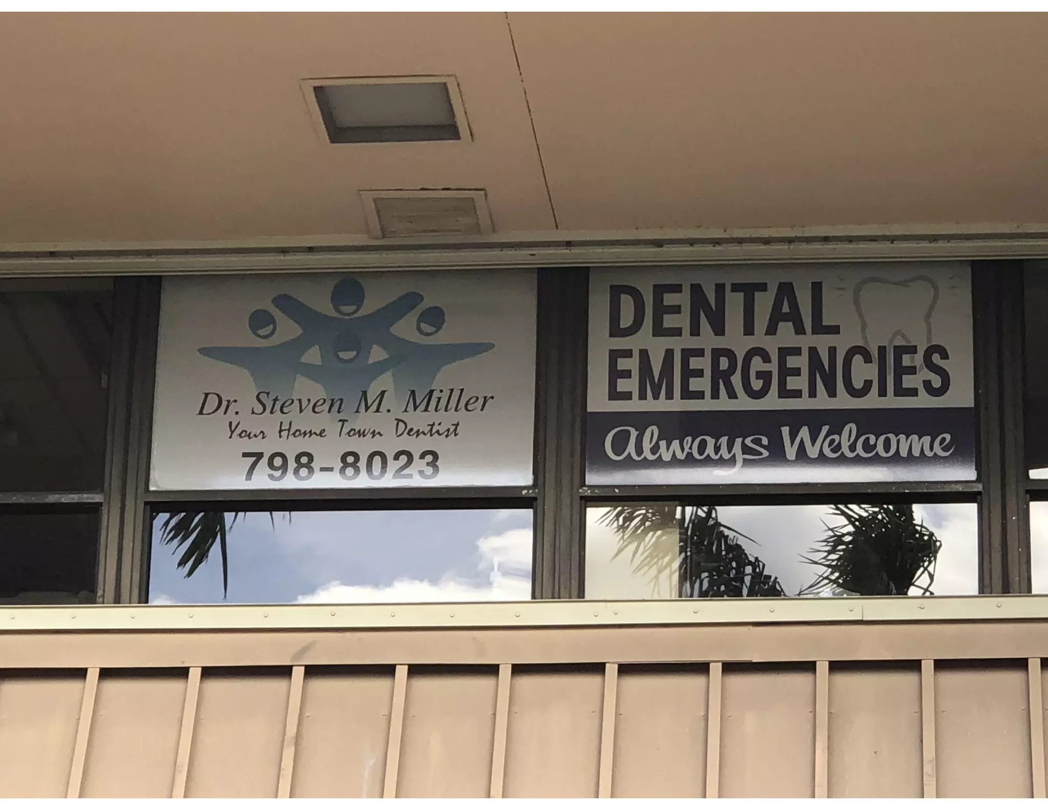 Glass panel on the office front at Wellington dentist Steven M Miller DDS office.pdf