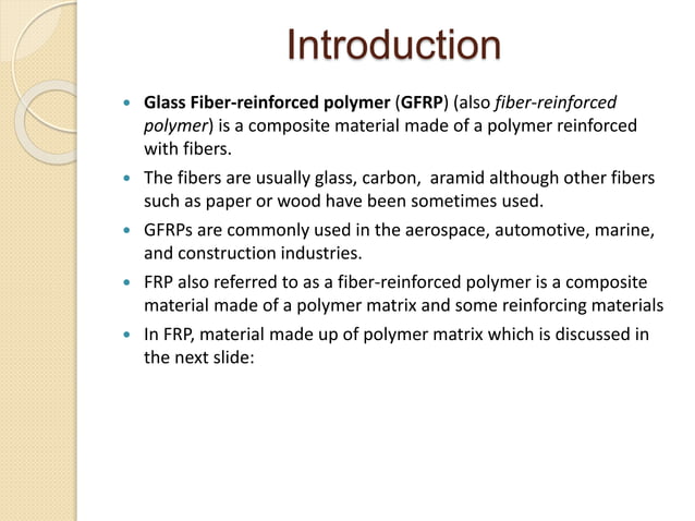 Glass Fiber Polymers | PPTX | Chemistry | Science