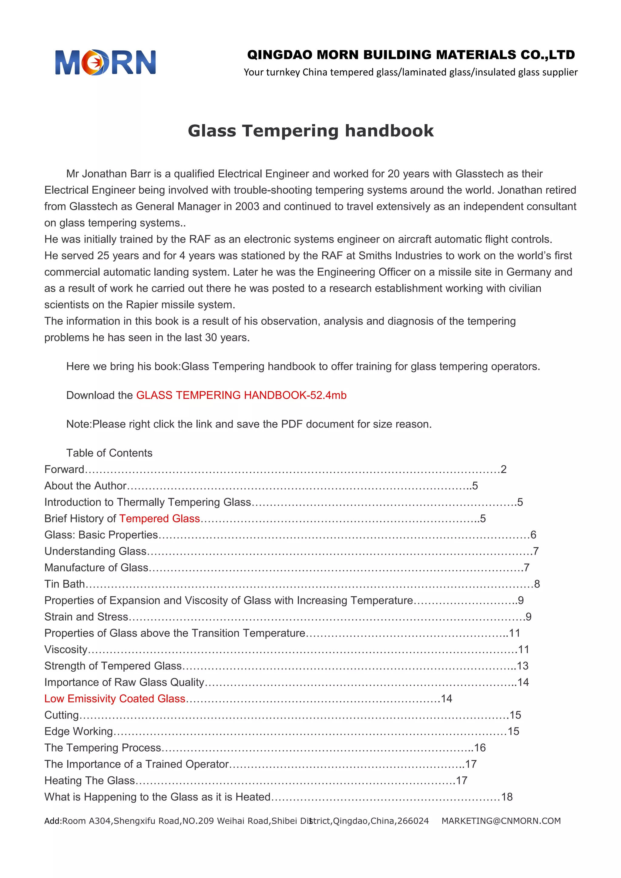 Glass tempering handbook | PDF