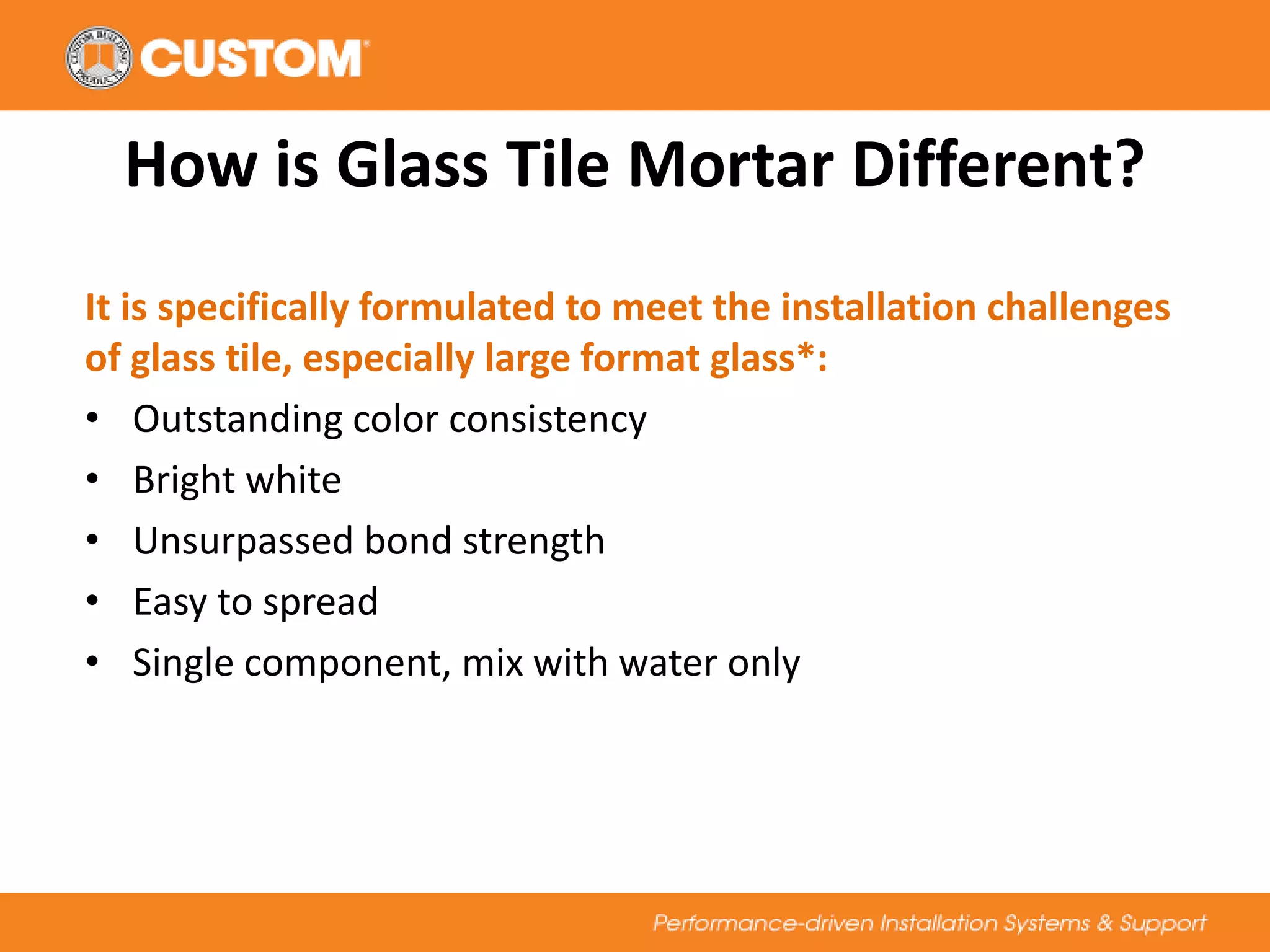 Glass Tile Thin-Set Mortar | PPTX | Home Improvement | Home & Garden