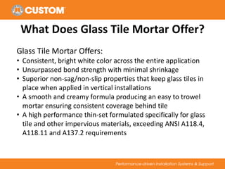 Glass Tile Thin-Set Mortar | PPTX | Home Improvement | Home & Garden