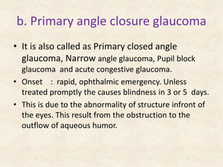 glaucoma and causes sign symptoms treatment | PDF