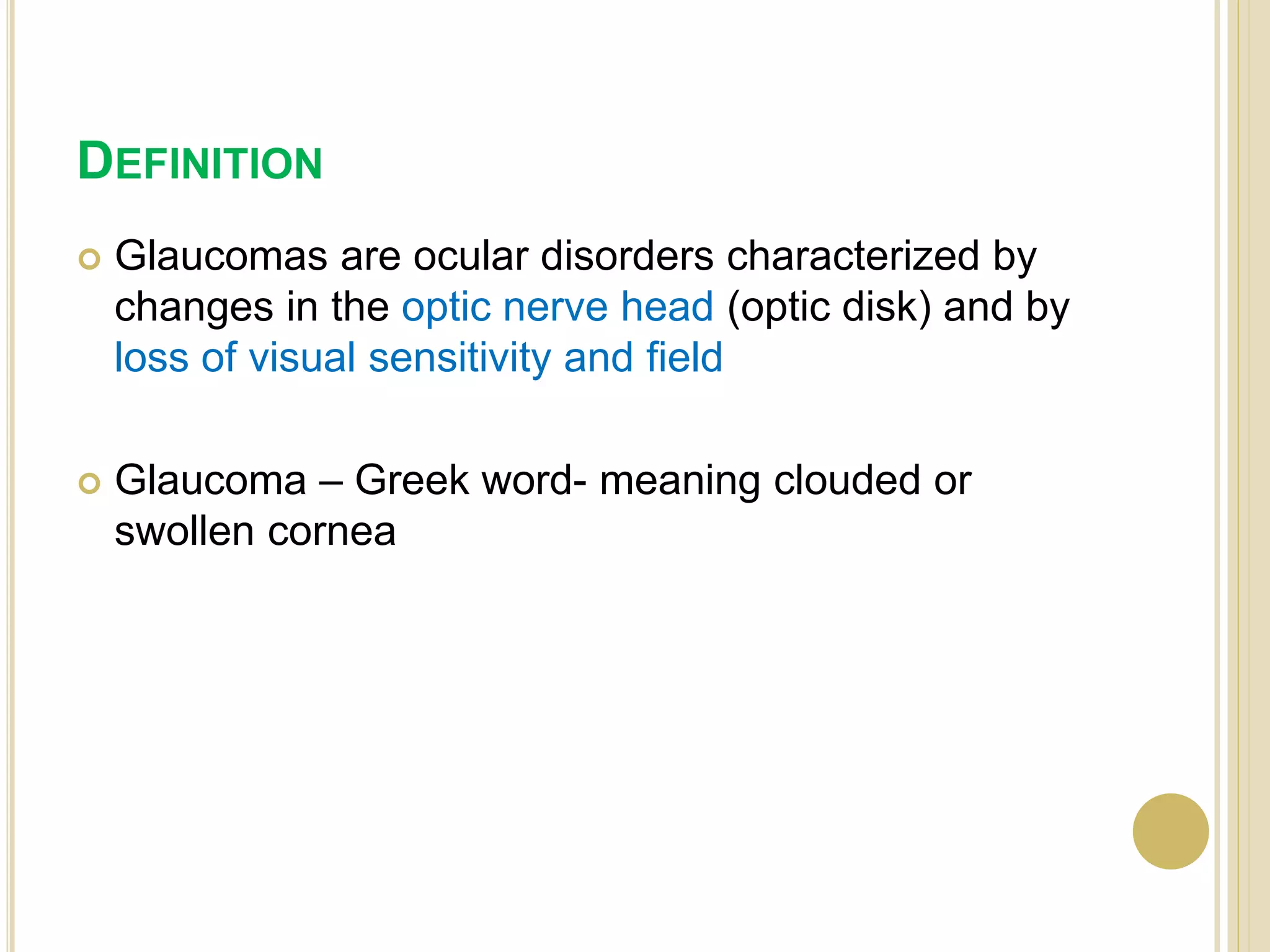 Glaucoma types, Pathogenesis, Diagnosis and Treatment | PPTX