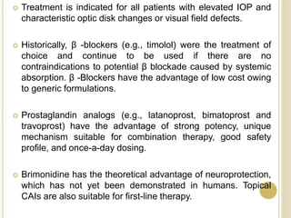 Glaucoma types, Pathogenesis, Diagnosis and Treatment | PPTX