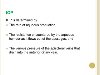 Glaucoma types, Pathogenesis, Diagnosis and Treatment | PPTX