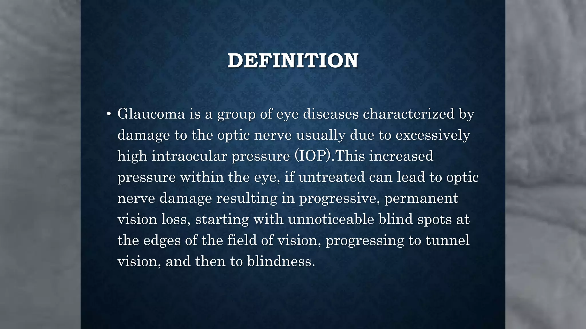 Glaucoma slideshare for medical students | PPTX