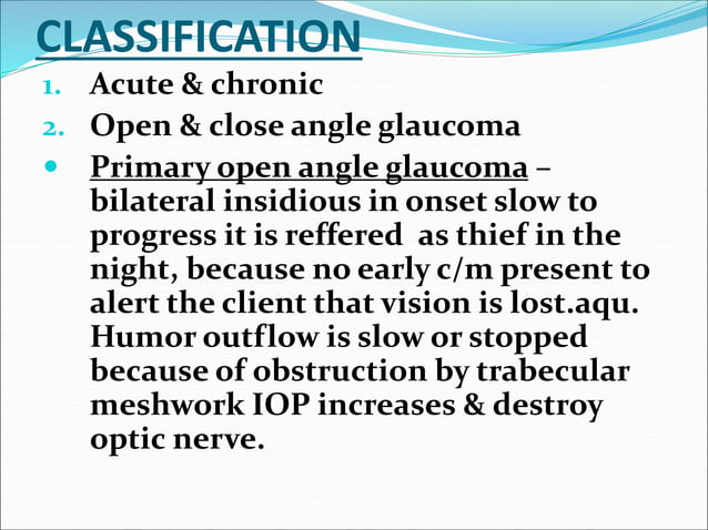 GLAUCOMA.ppt | Eye and Vision Conditions | Diseases and Conditions