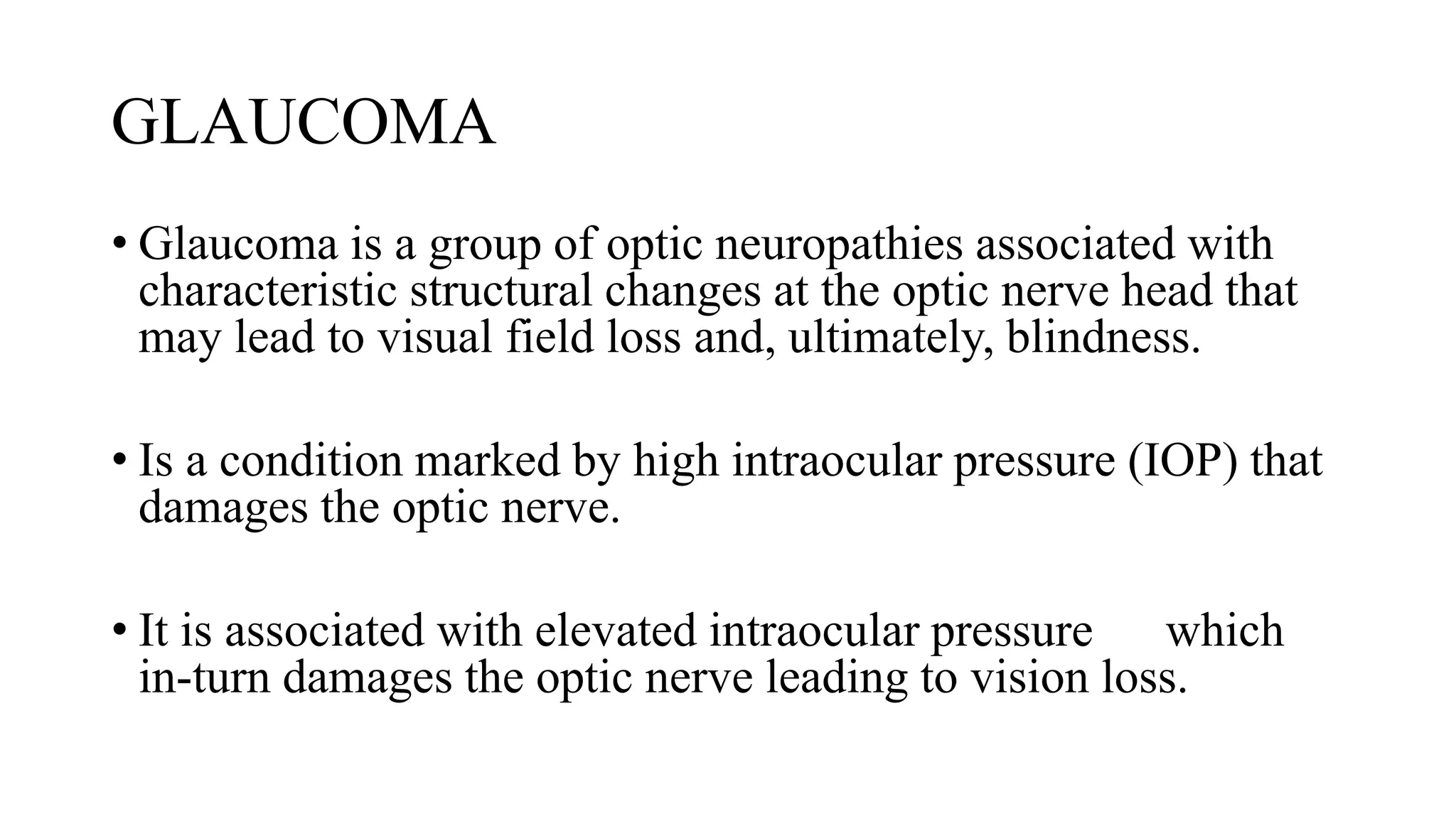 GLAUCOMA of human eye for certificate nurses | PPT