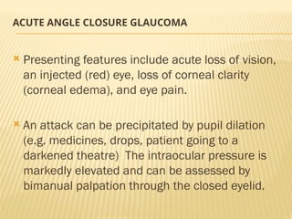 Glaucoma classroom lecture for students. ppt | PPTX