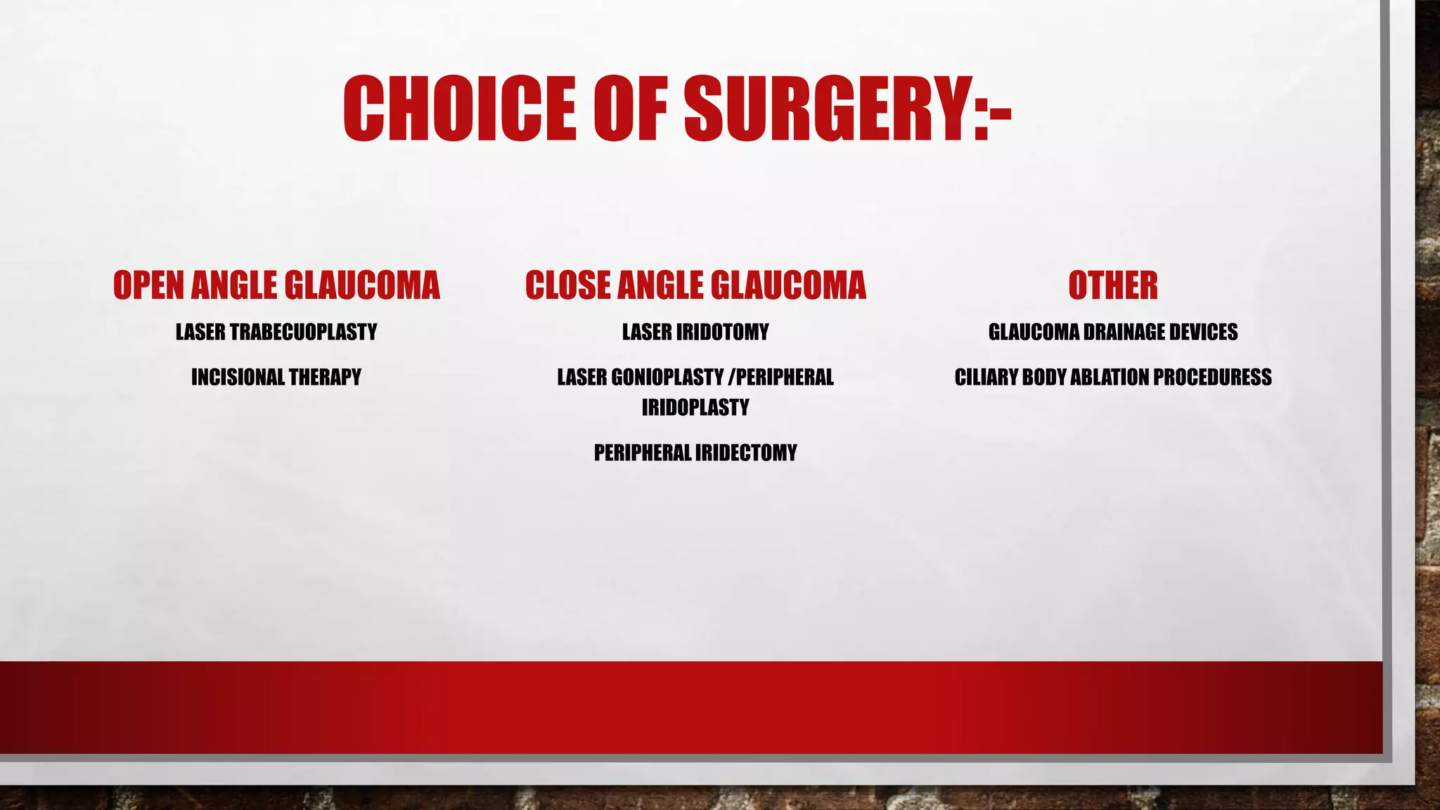 surgical management of glaucoma | PPTX