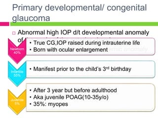 Glaucoma primary closed angle,secondary glaucoma, congenital glaucoma ...